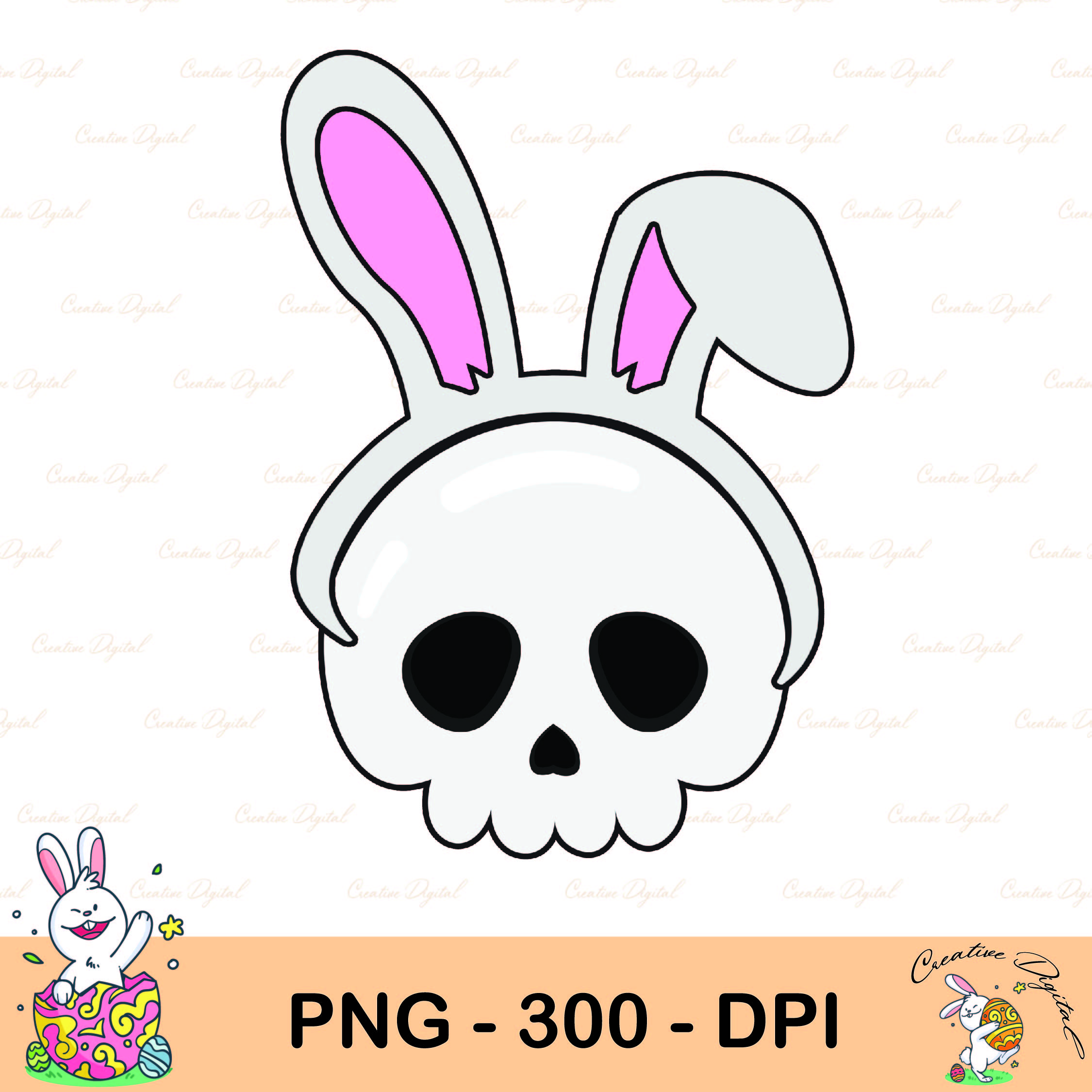 Melted Skeleton Bunny Easter Clipart, Creepy Cute Easter Cli | Inspire ...