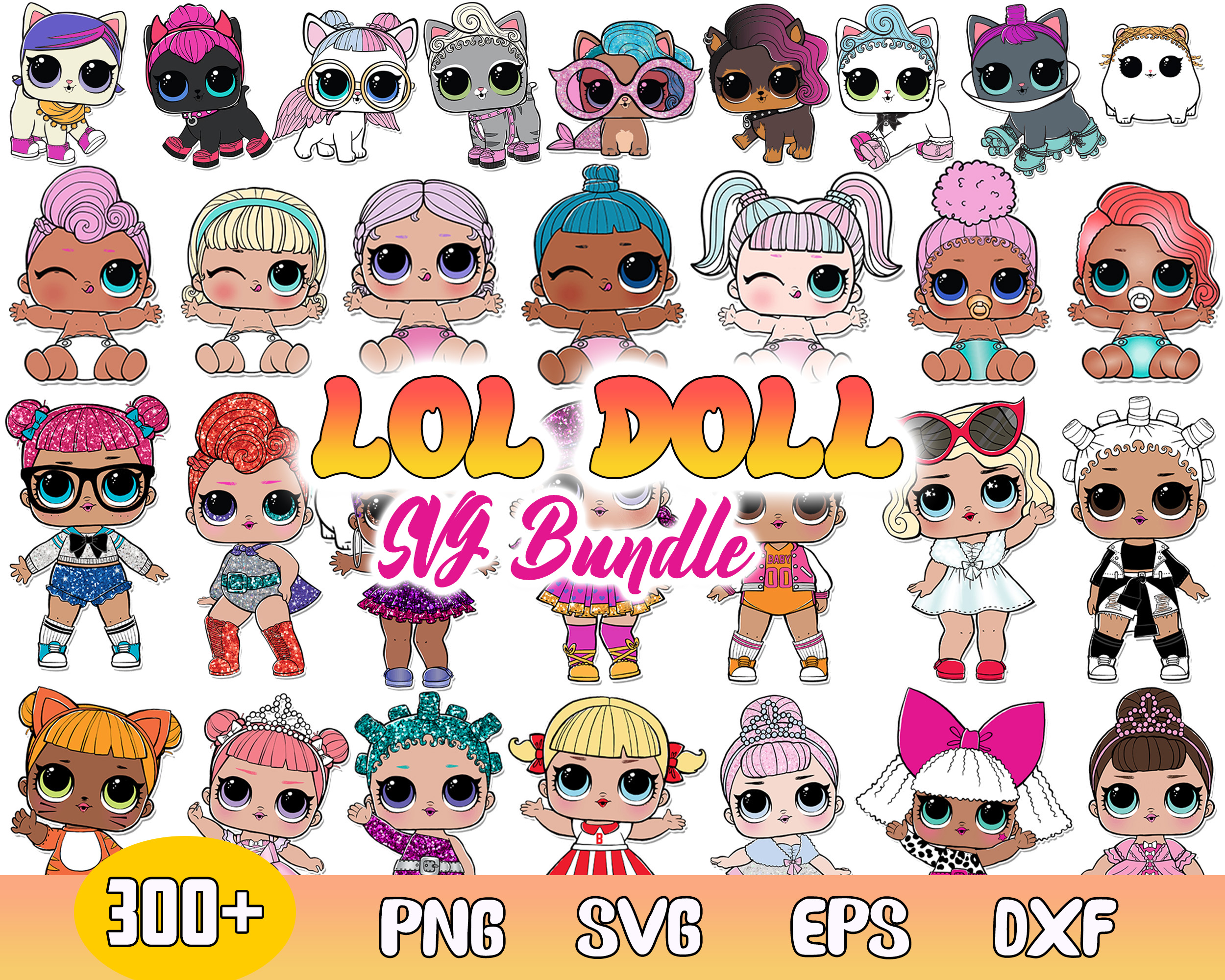 LOL Surprise Dolls Bundle Svg, Baby Doll Svg, Lol Doll Svg, | Inspire ...