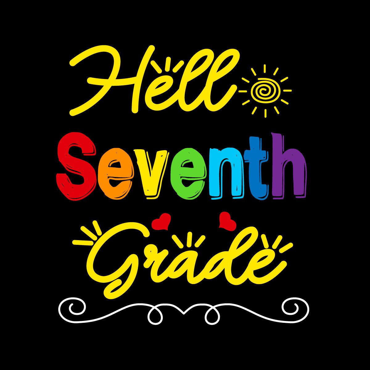 Back To School Shirt Svg Hello Seventh Grade Vector, Cute Gi - Inspire ...