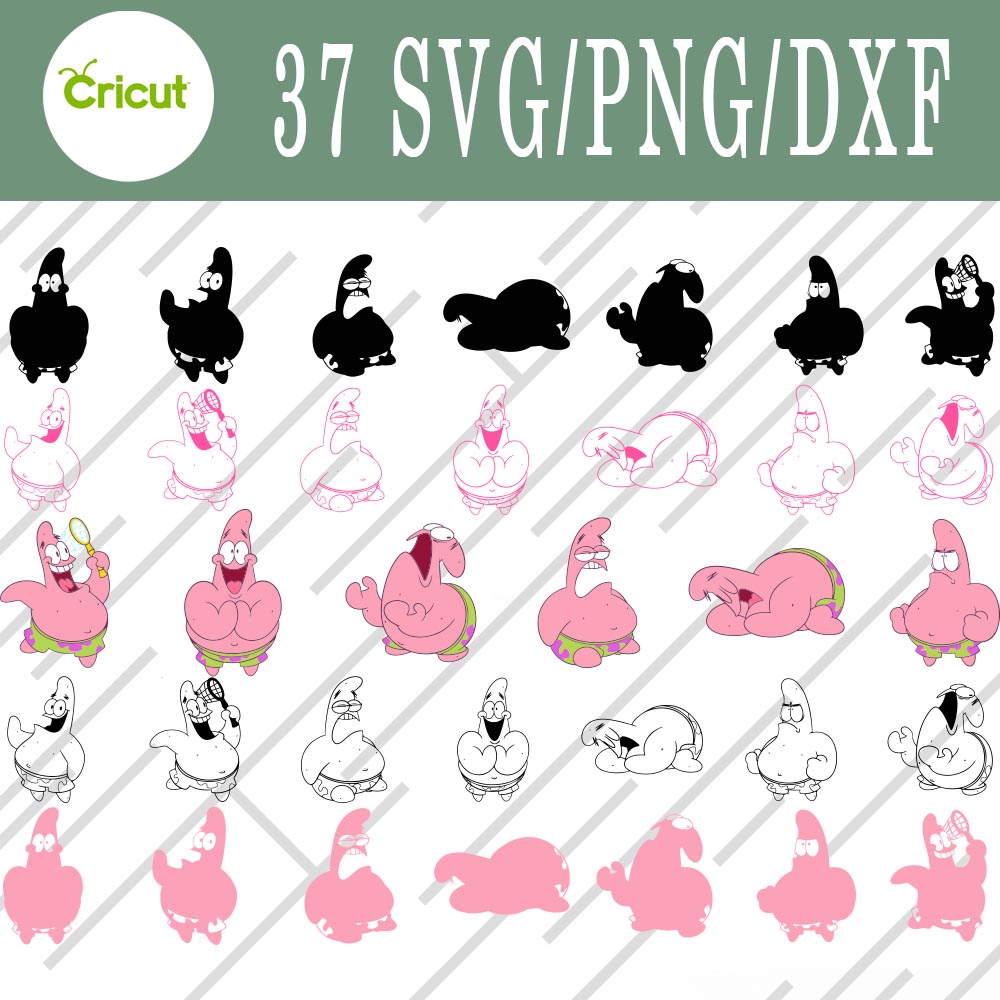 Patrick Star svg, Patrick Star bundle svg, Png, Dxf, Cutting | Inspire ...