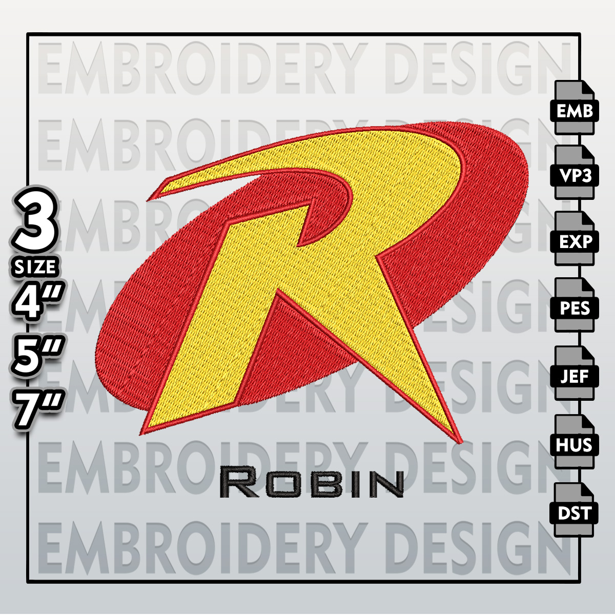 Robin Movie Embroidery Designs, DC Comics Embroidery Files, | Inspire ...