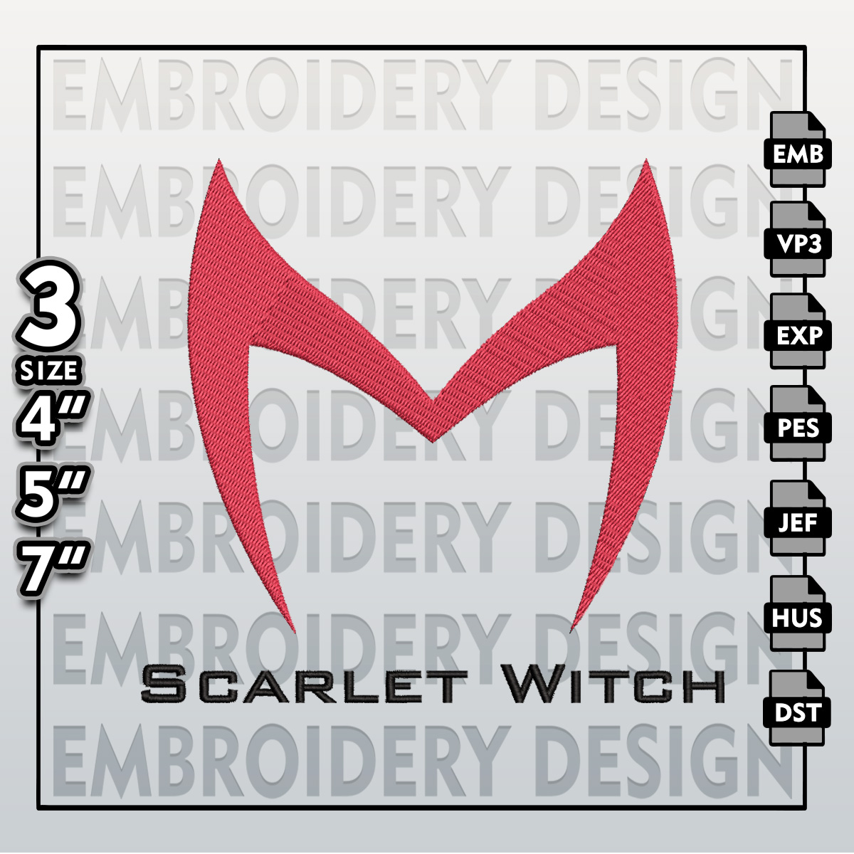 Scarlet Witc Movie Embroidery Designs, DC Comics Embroidery | Inspire ...