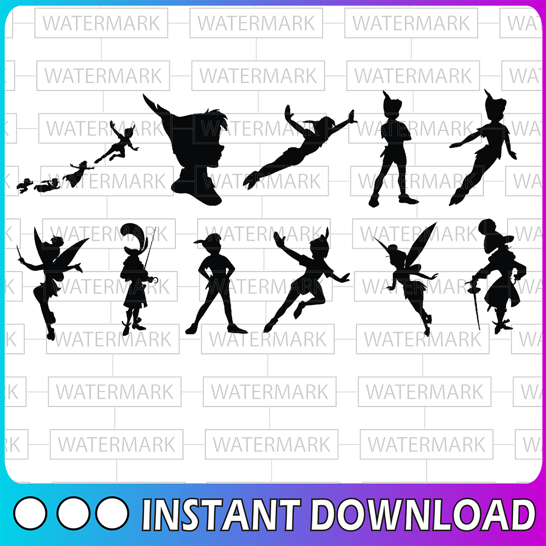Peter Pan svg cut files, vector silhouettes, printable vecto | Inspire ...