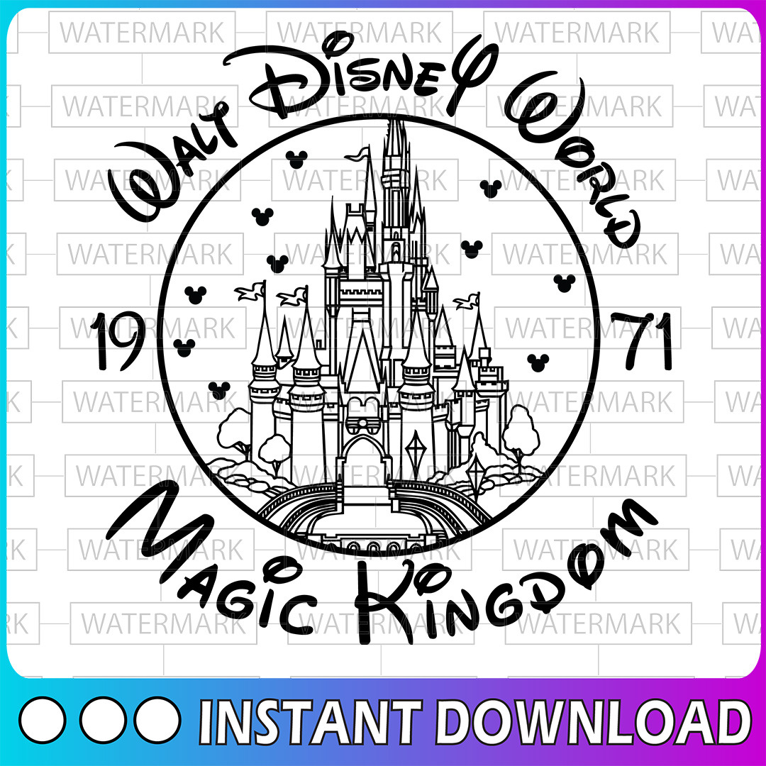 Disney magic kingdom svg, dxf, png, Waly Disney world svg, D | Inspire ...