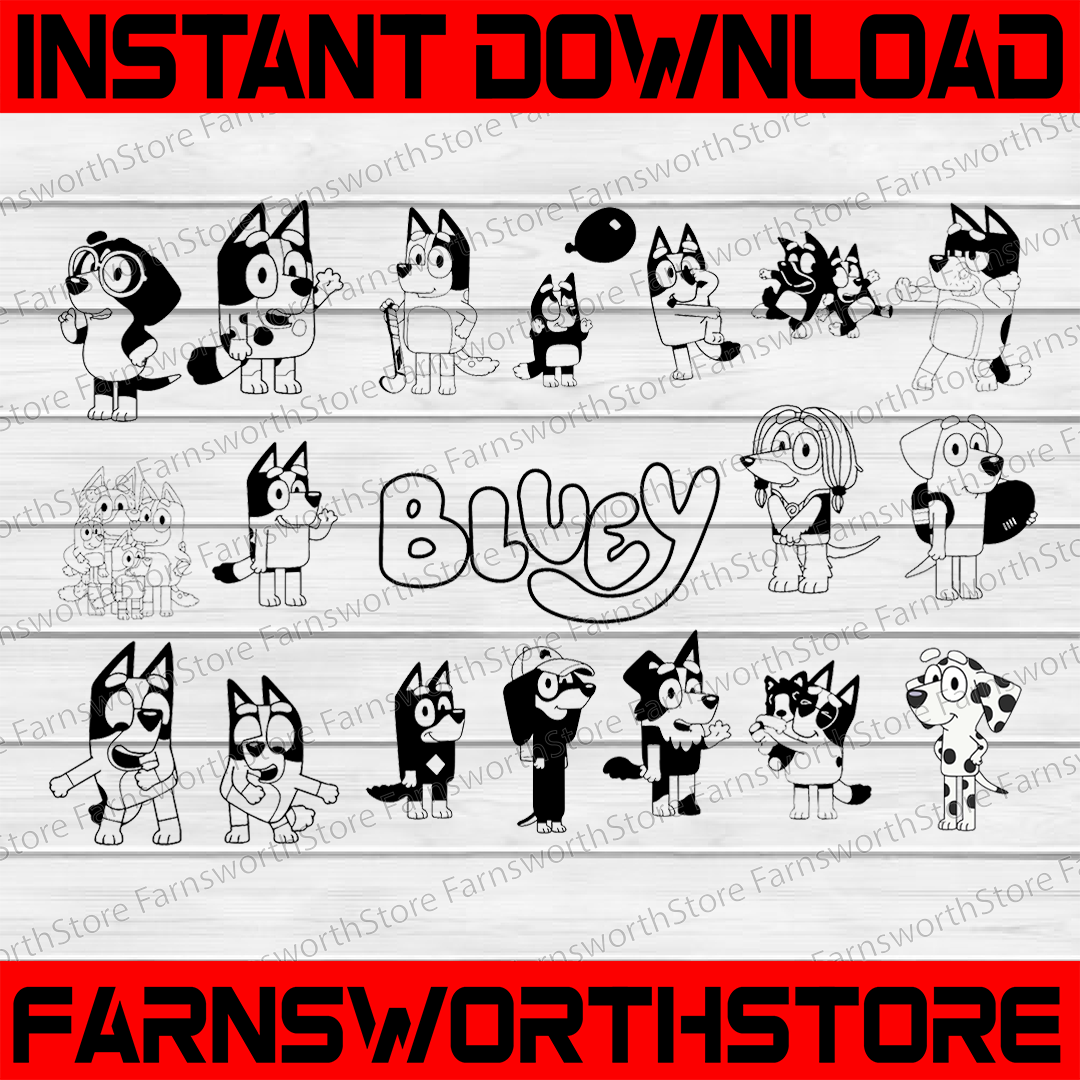 18 Designs Bluey SVG Bundle | Bluey svg | Bluey birthday | B - Inspire ...