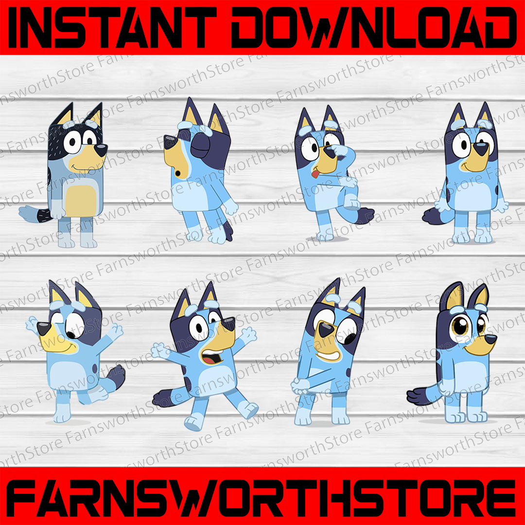 10 Designs Bluey SVG Bundle | Bluey svg | Bluey birthday | B | Inspire ...