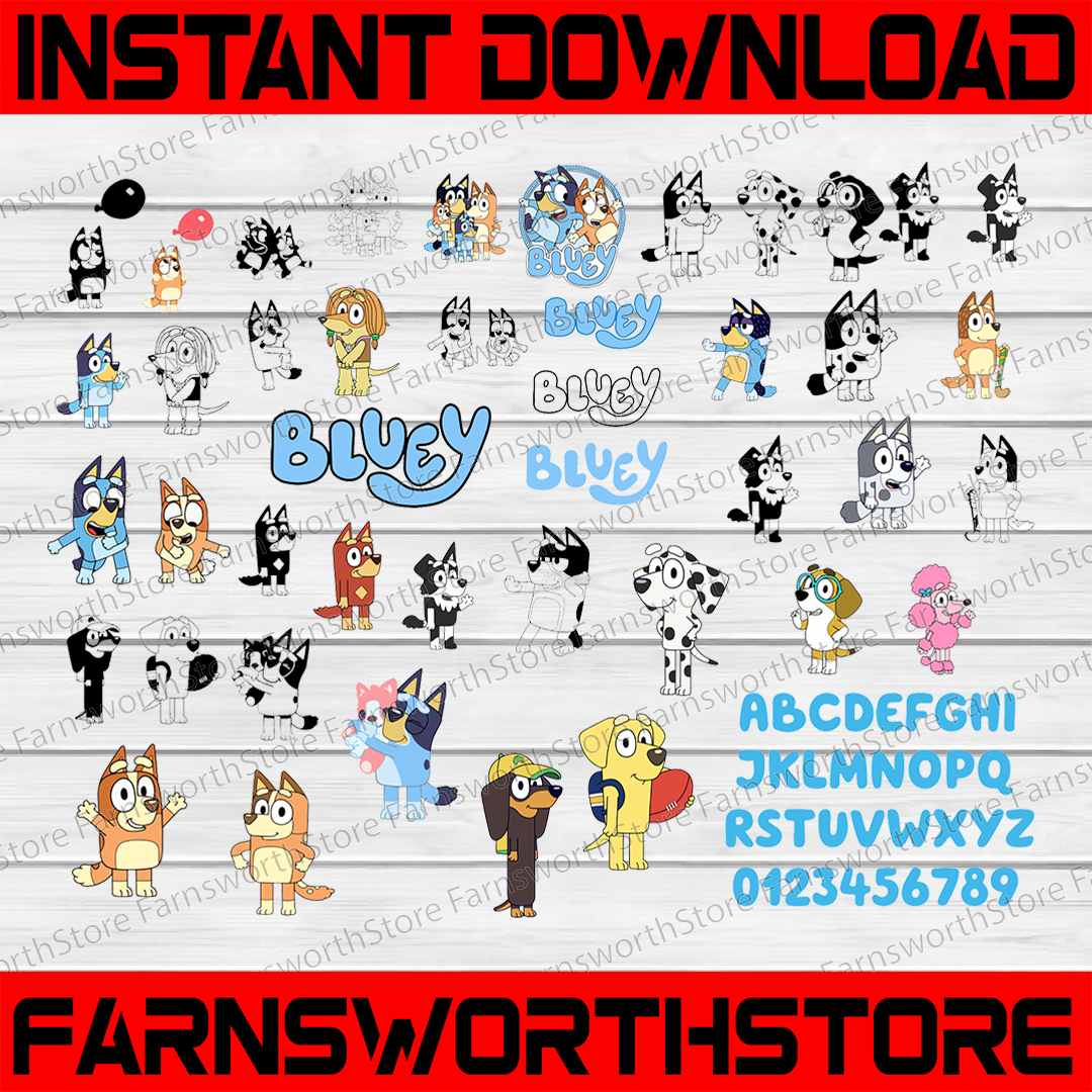 40 Designs Bluey SVG Bundle And Full Alphabet SVG | Bluey sv | Inspire ...