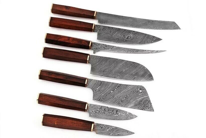 7 Pcs Handmade Handforged Chef Knife Set Damascus Steel Kitc | Inspire ...