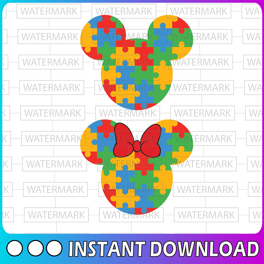 AUTISM SVG, Mickey Mouse, Autism Puzzle, Autism Awareness, A - Inspire ...