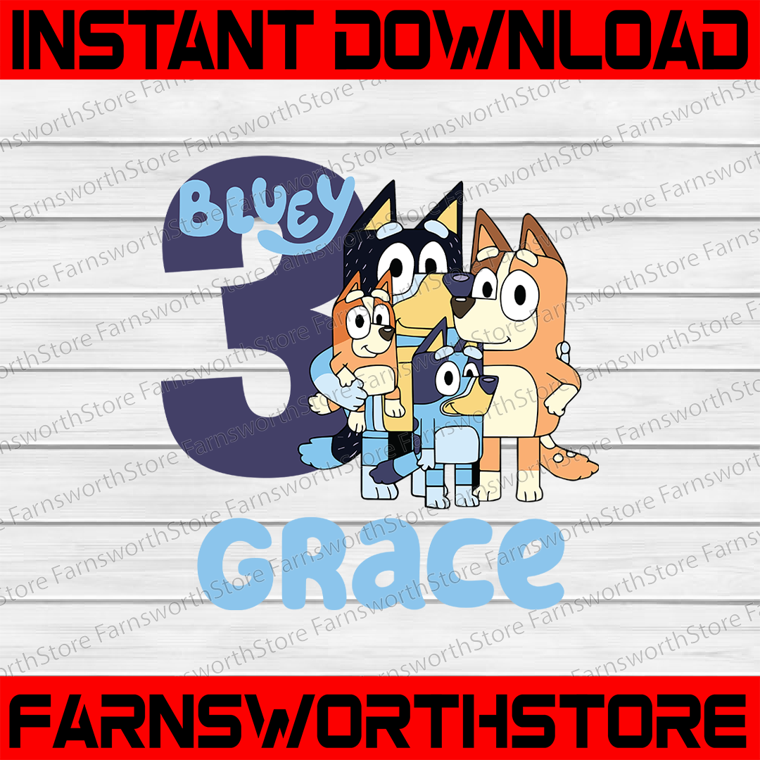 Personalised Bluey Svg, Bluey Birthday Party Svg, Bluey Fami | Inspire ...