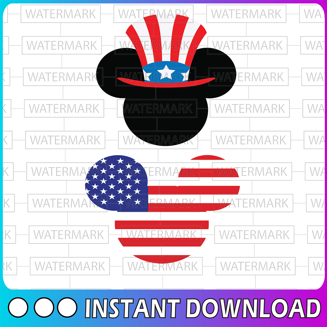 Fourth Of July SVG, Micky Mouse Flag SVG, Minnie Mouse Flag | Inspire ...