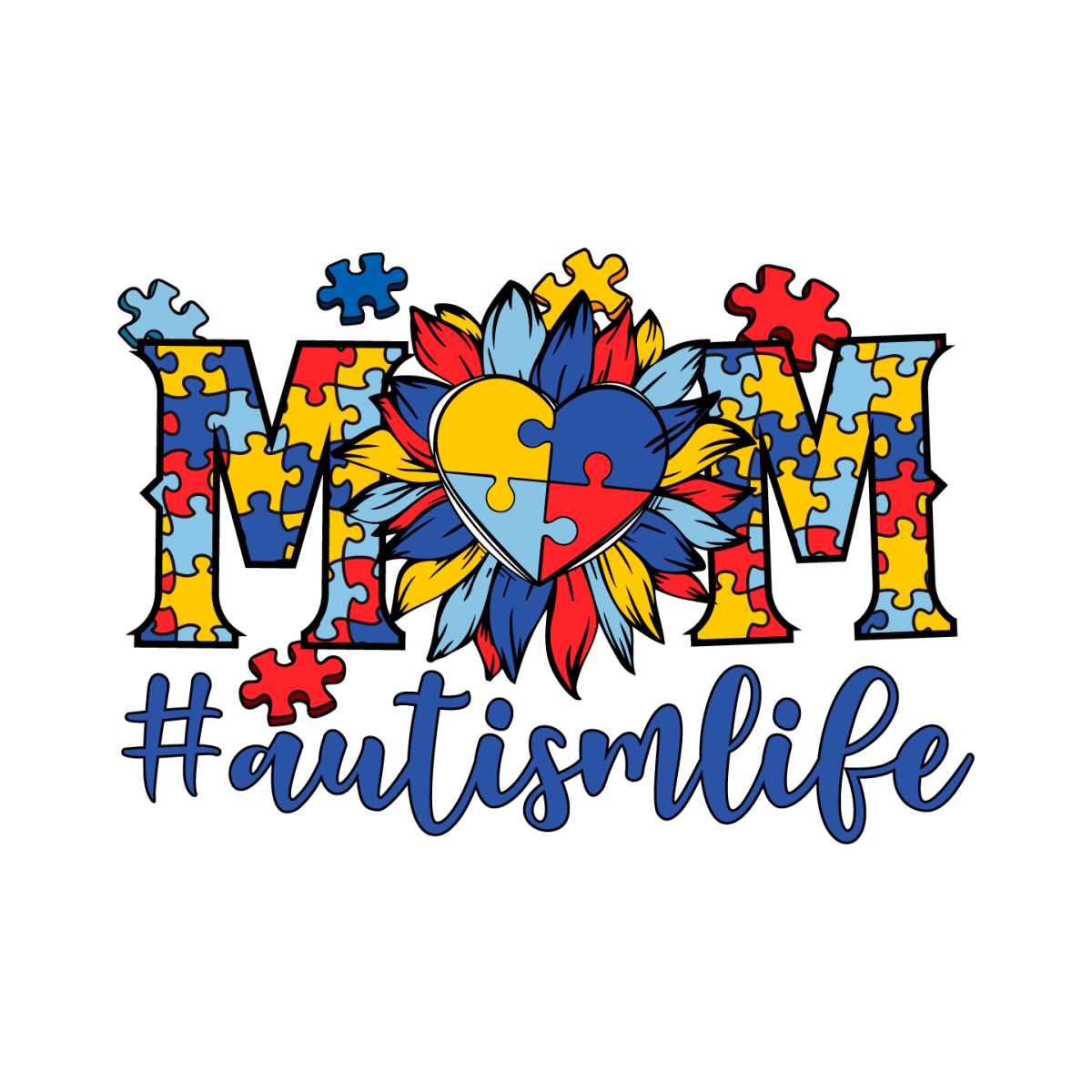 Mom Autism Life Svg Png Autism Awareness Svg Cutting Files Inspire Uplift