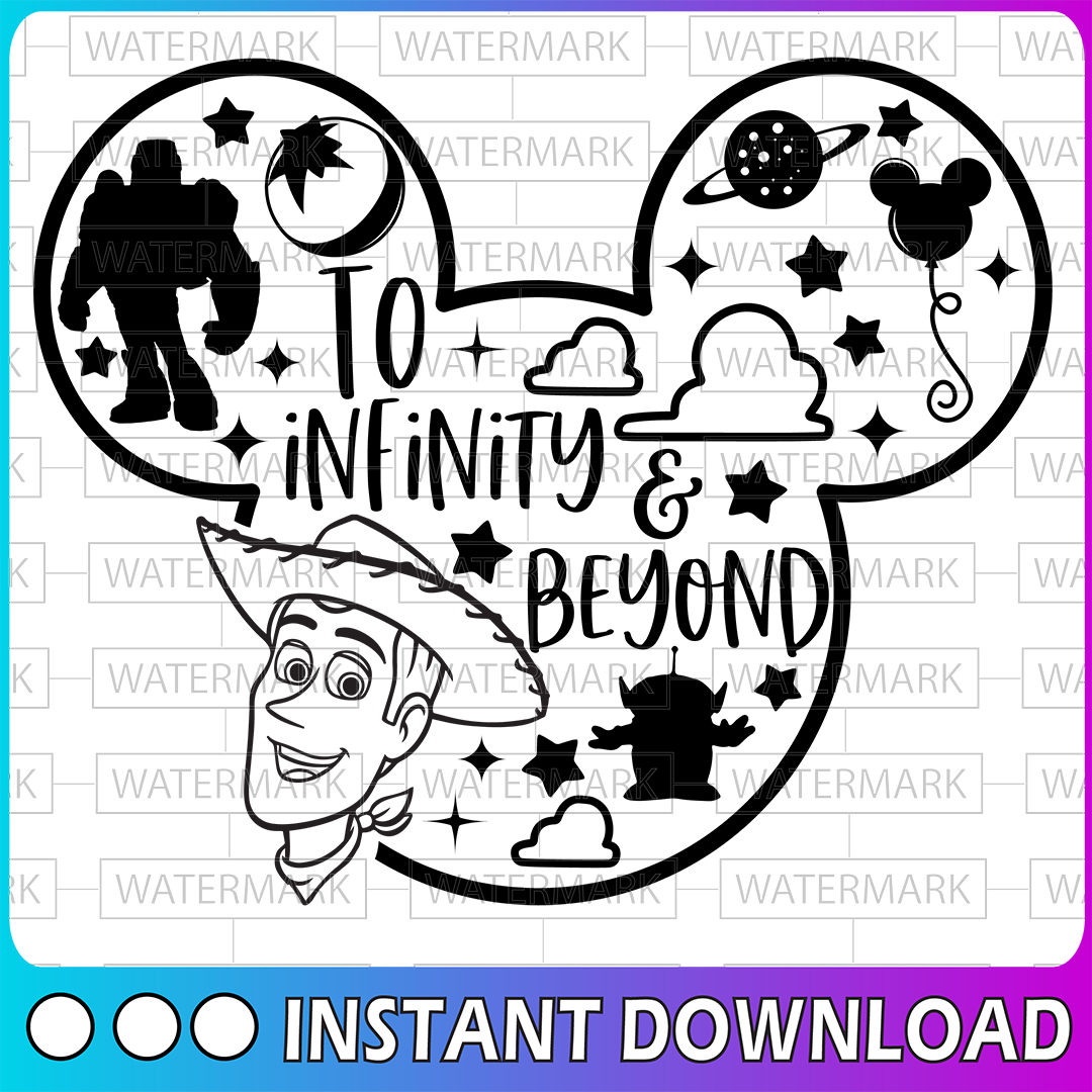Mickey outline Toy Story to infinity and beyond svg, png, dx - Inspire ...