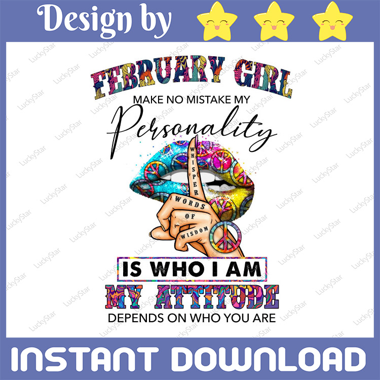February Girl Hippie - Whisper Words Of Wisdom PNG, Birthday - Inspire ...