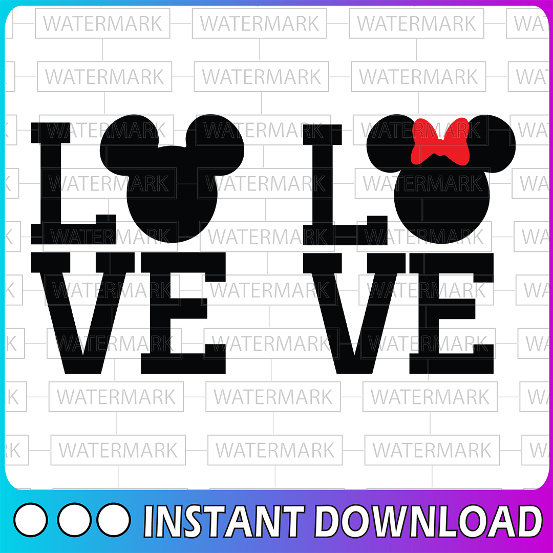 Disney love svg, disney love wording svg, minnie love svg, m | Inspire ...