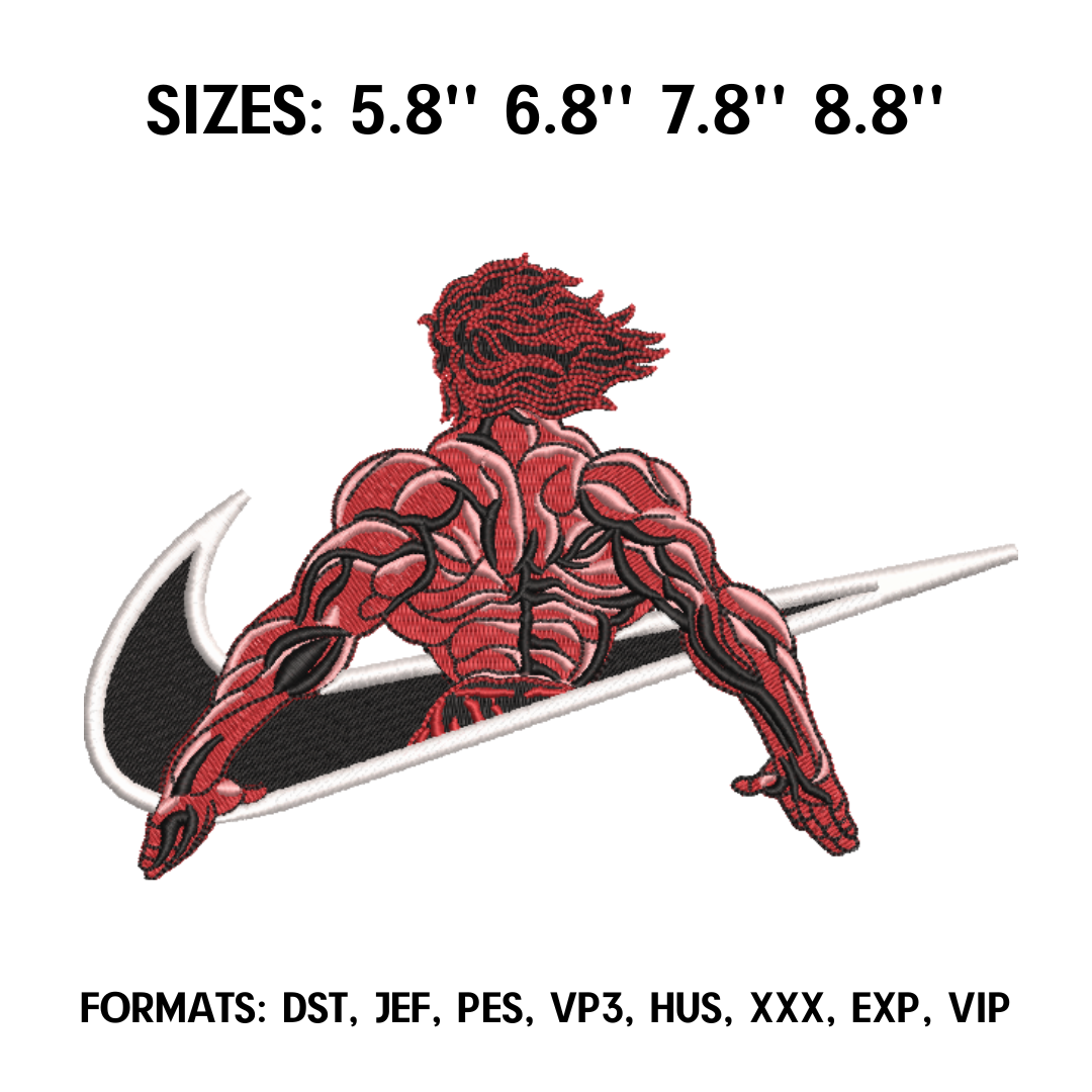 Hanma Yujiro Embroidery Design File, Baki the Grappler Anime | Inspire ...