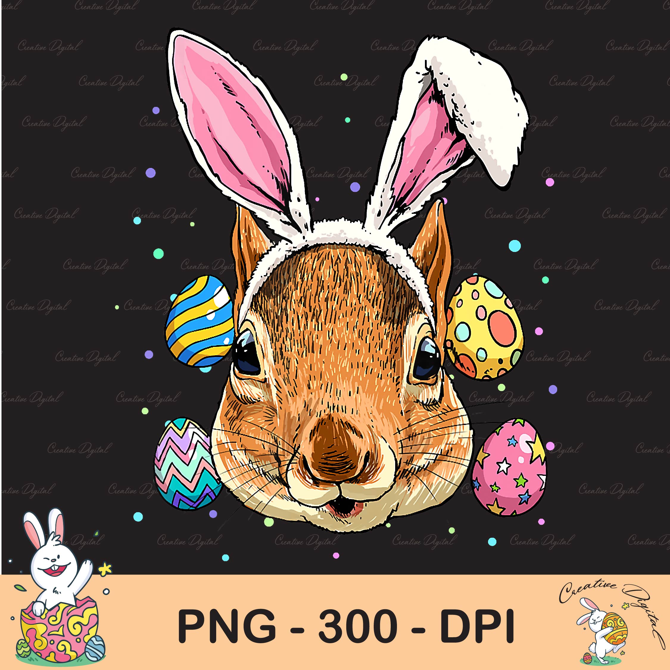 Easter Bunny Squirrel Sublimation, Funny Easter Squirrel Sub | Inspire ...