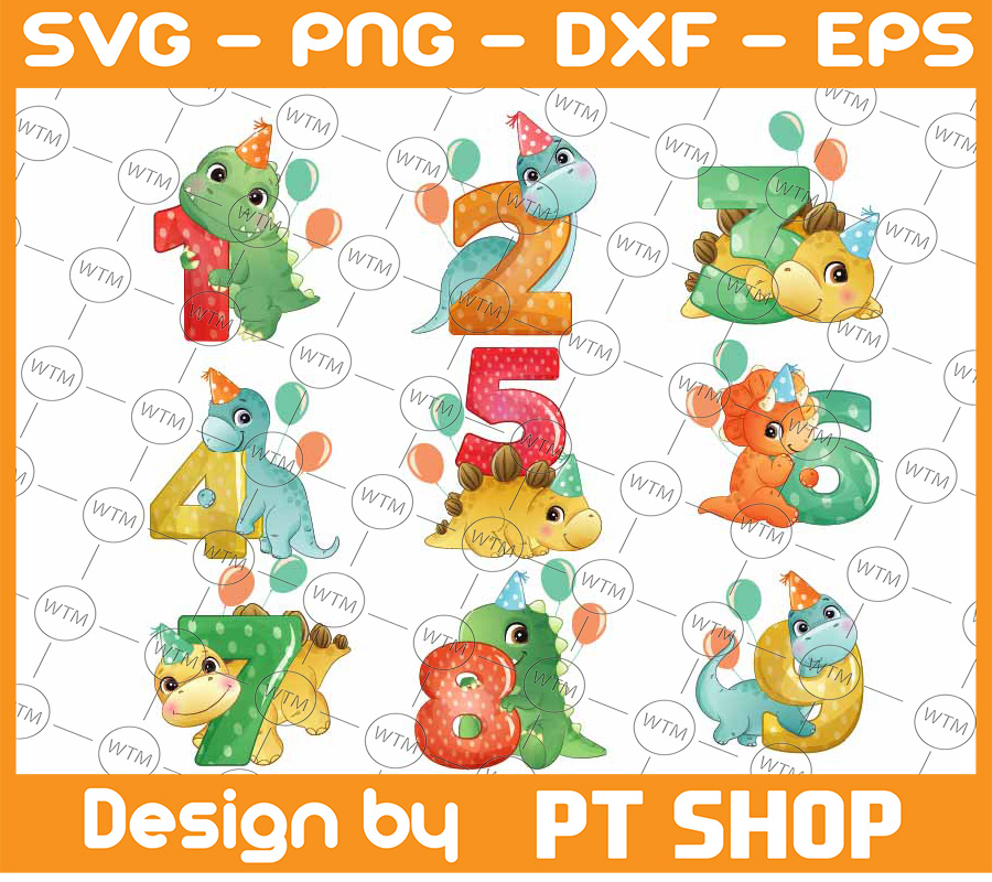 Dinosaur T rex Numbers Png, Dinosaur Theme Birthday Party, B - Inspire ...
