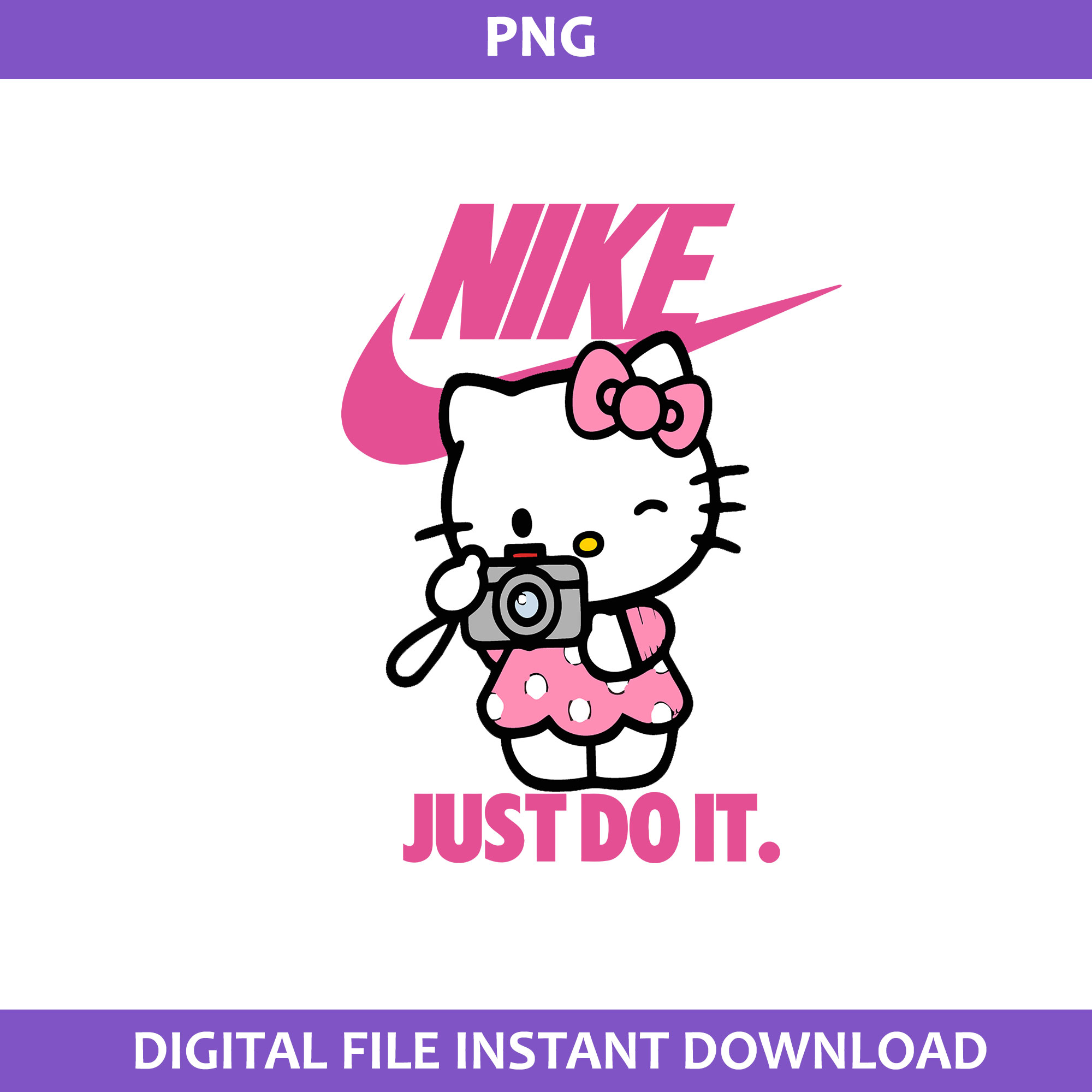 Hello Kitty Swoosh Png, Hello Kitty Nike Png, Cartoon Nike P - Inspire ...