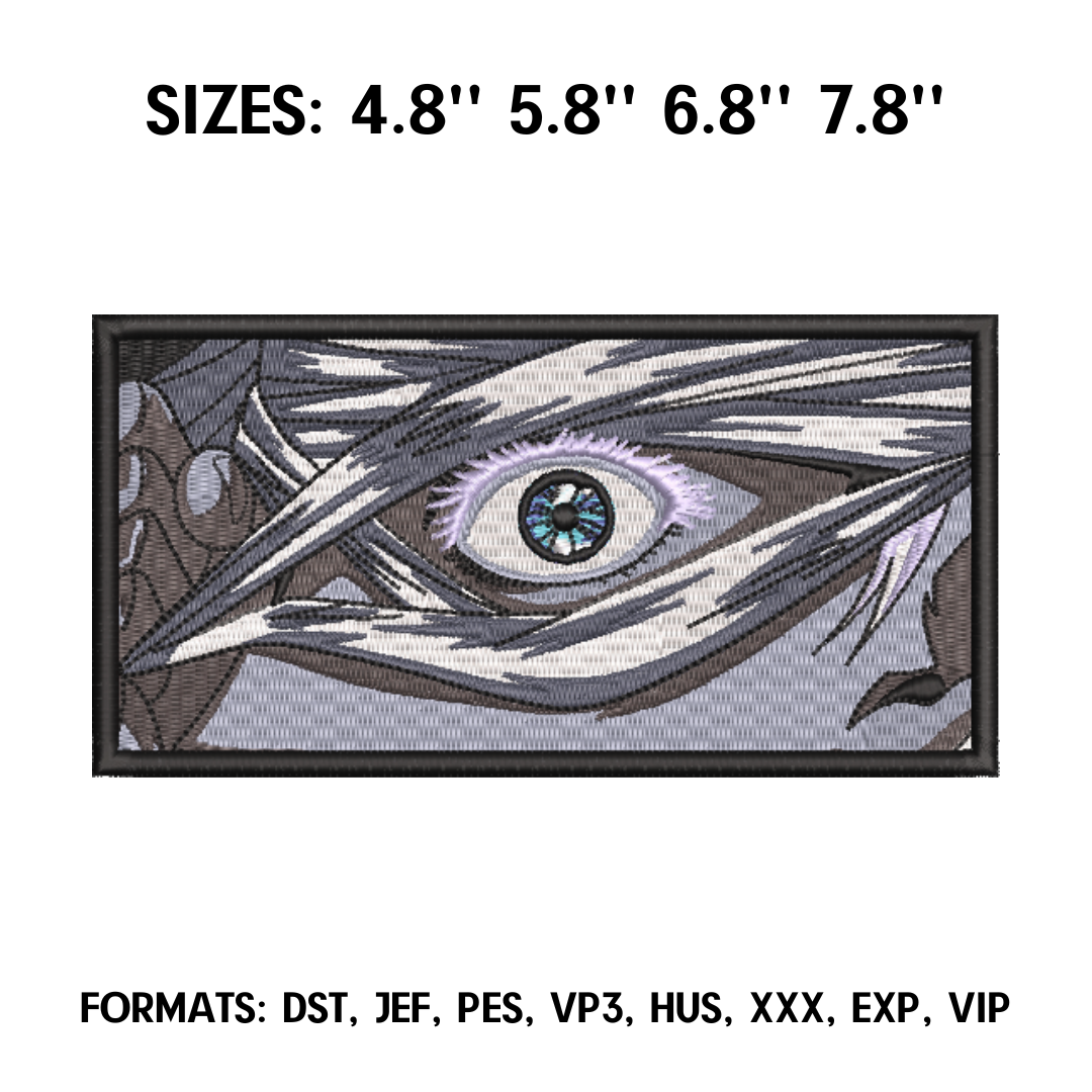 Satoru Gojo Eyes Embroidery Design File, Jujutsu Kaisen Anim - Inspire ...