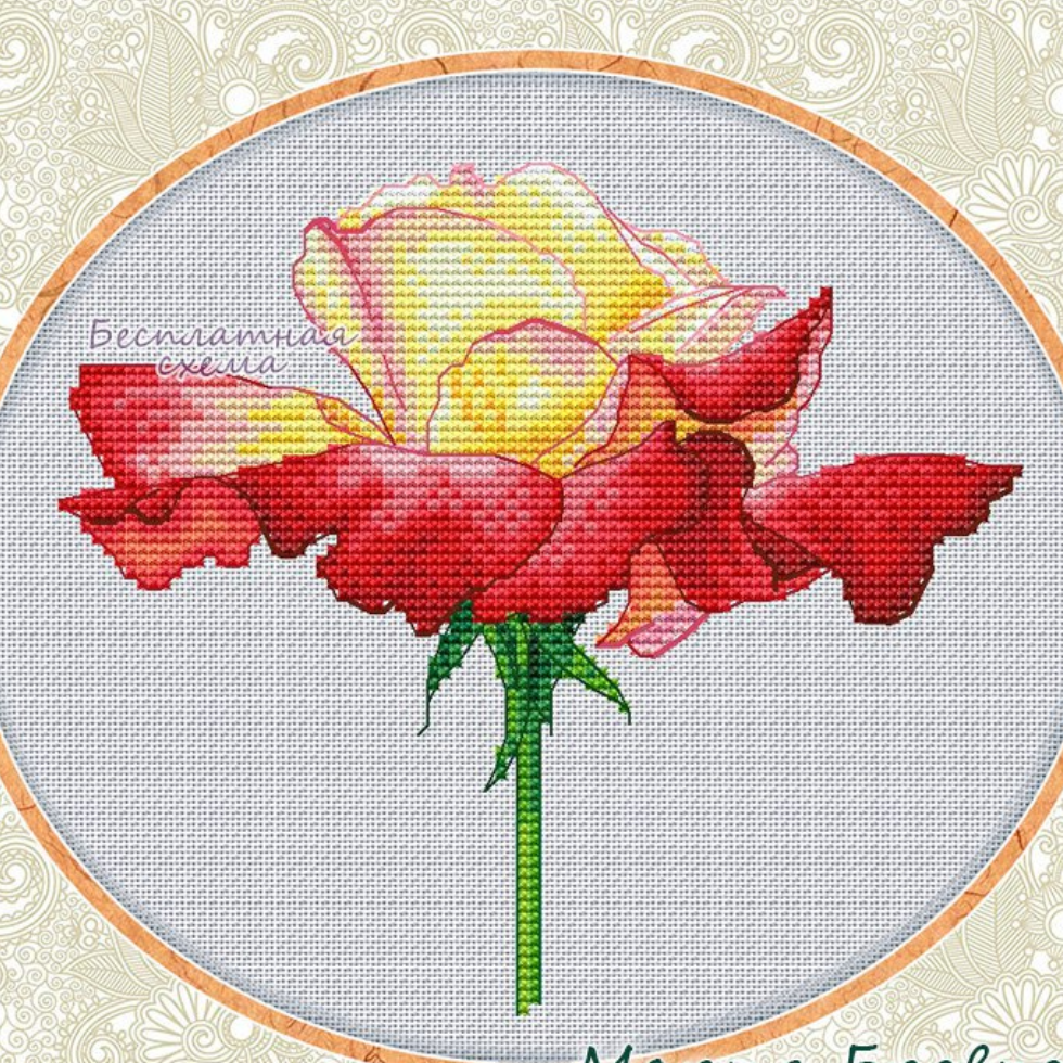 PDF flower cross stitch pattern, Roses Flower scheme for emb | Inspire ...