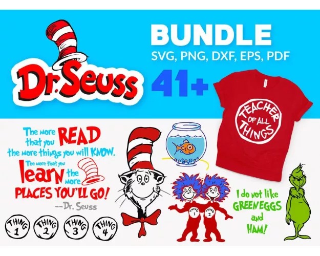 DR. SEUSS SVG BUNDLE - Mega Bundle svg, png, dxf, Files For | Inspire ...