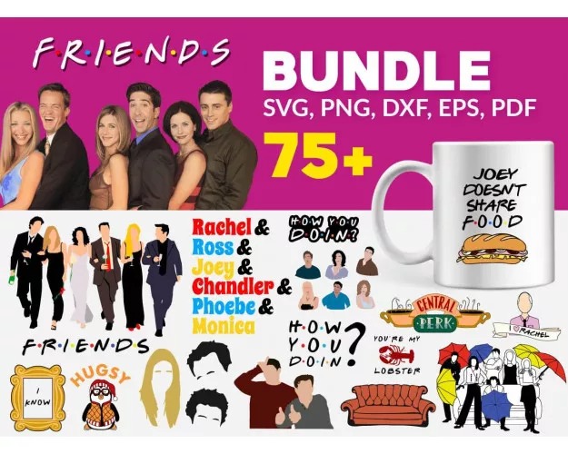 FRIENDS TV SHOW SVG BUNDLE - Mega Bundle svg, png, dxf, File | Inspire Uplift
