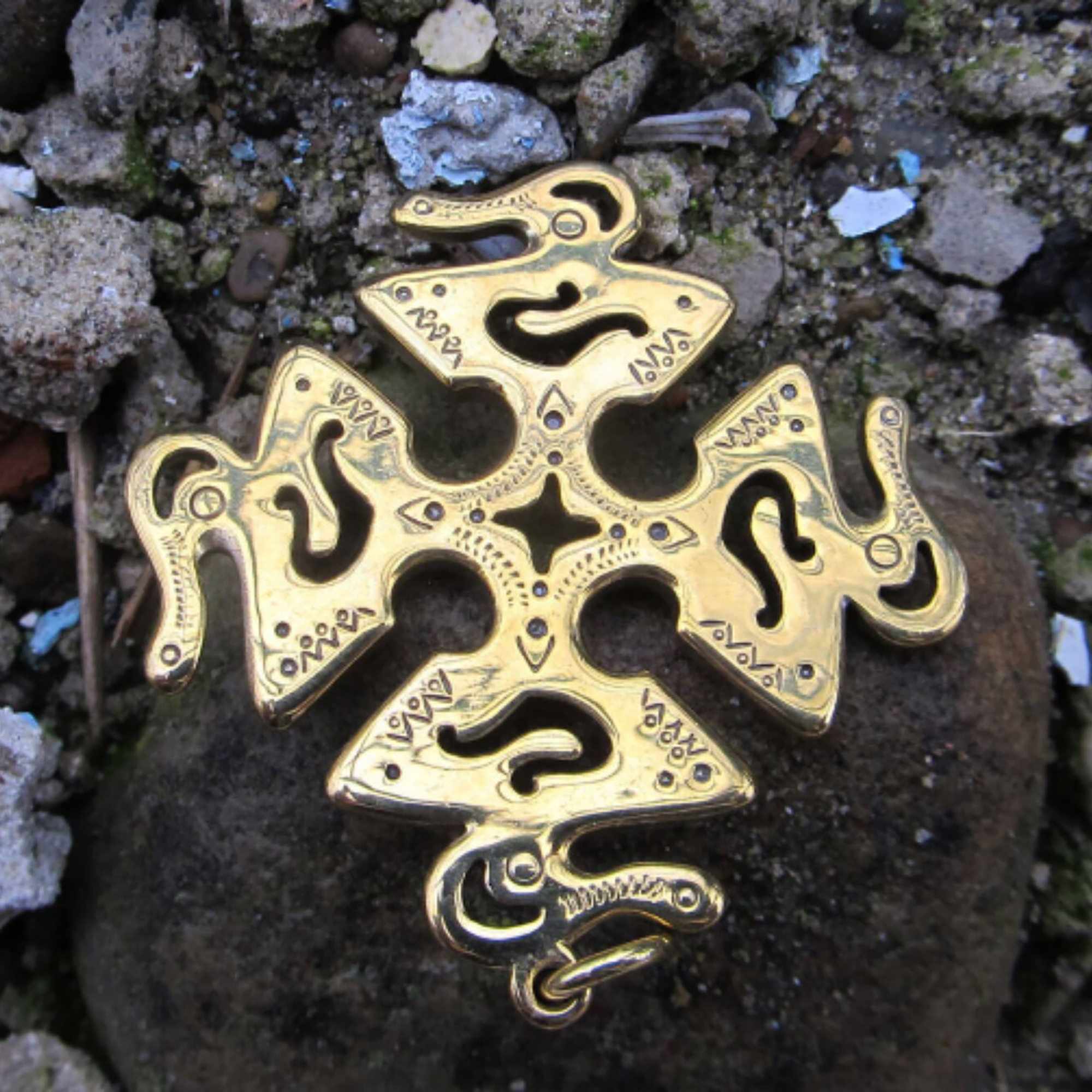 handmade sun symbol pendant,Vintage Brass cross pendant,ukra - Inspire ...