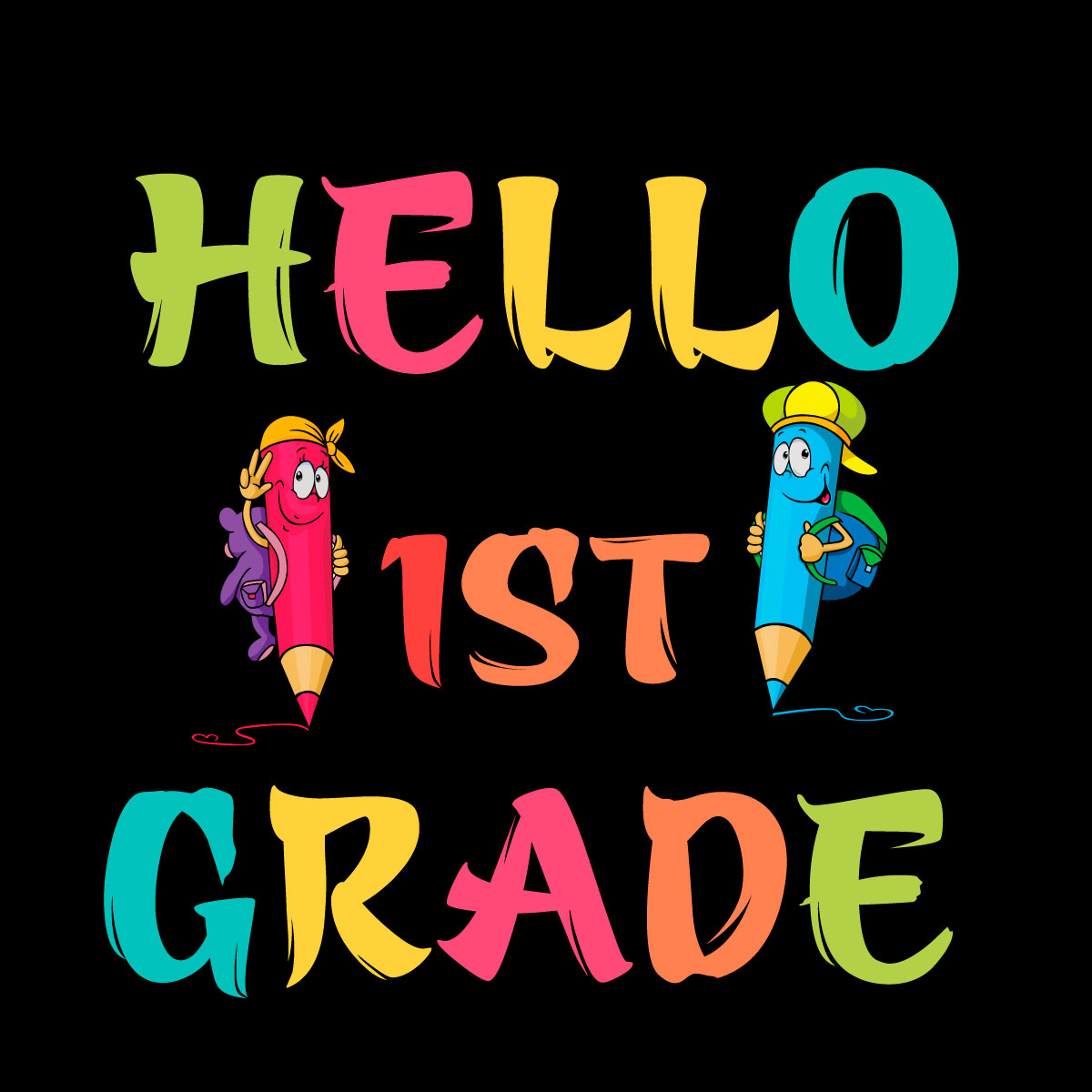 Couple Student Hello 1st Grade Vector Shirt For Kid Svg, Cut - Inspire ...