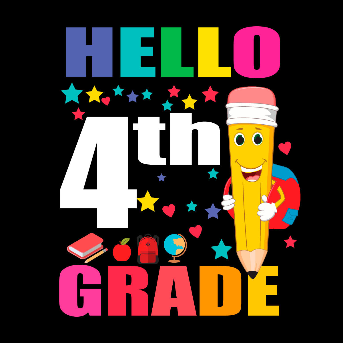 Hello 4th Grade Vector Shirt For Kid Svg, Cute Gift For Kind | Inspire ...
