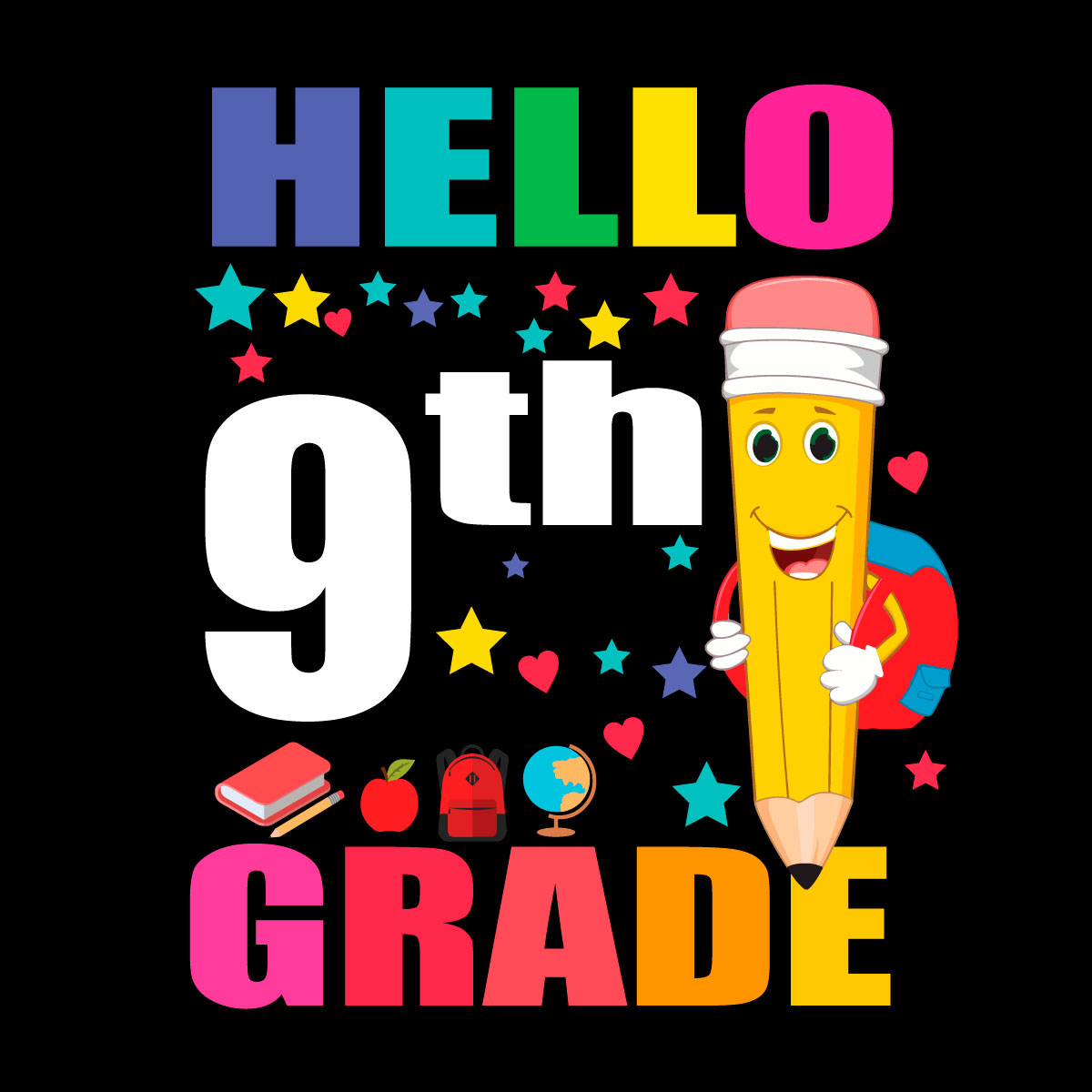 Hello 9th Grade Vector Shirt For Kid Svg, Cute Gift For Kind - Inspire ...