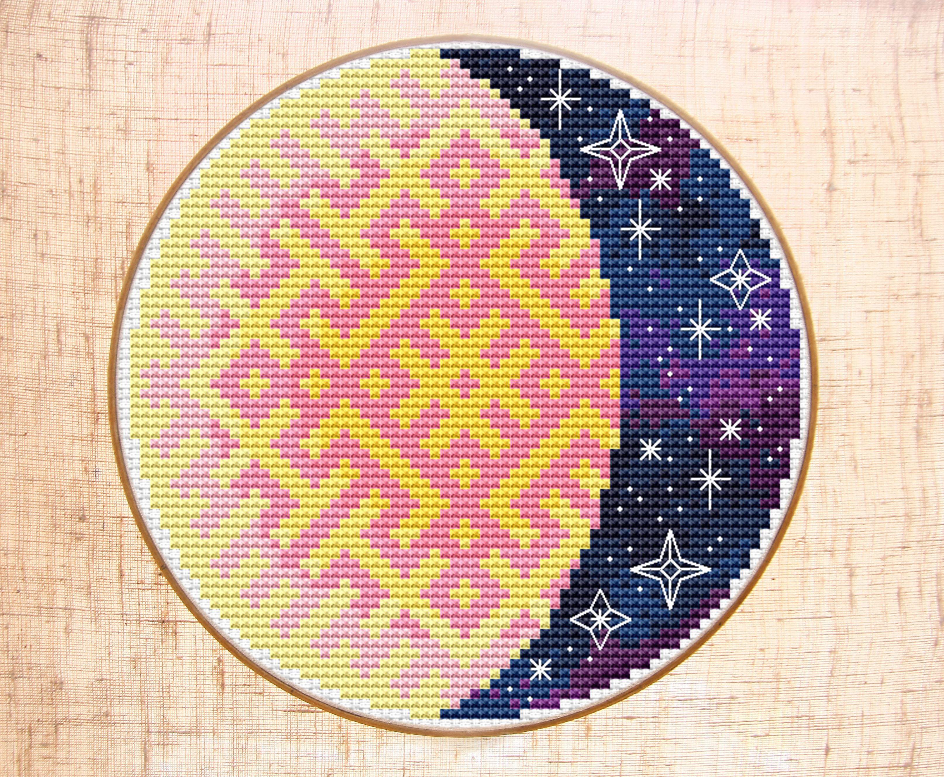 Space Cross Stitch Pattern Moon Cross Stitch Mandala Night s | Inspire ...
