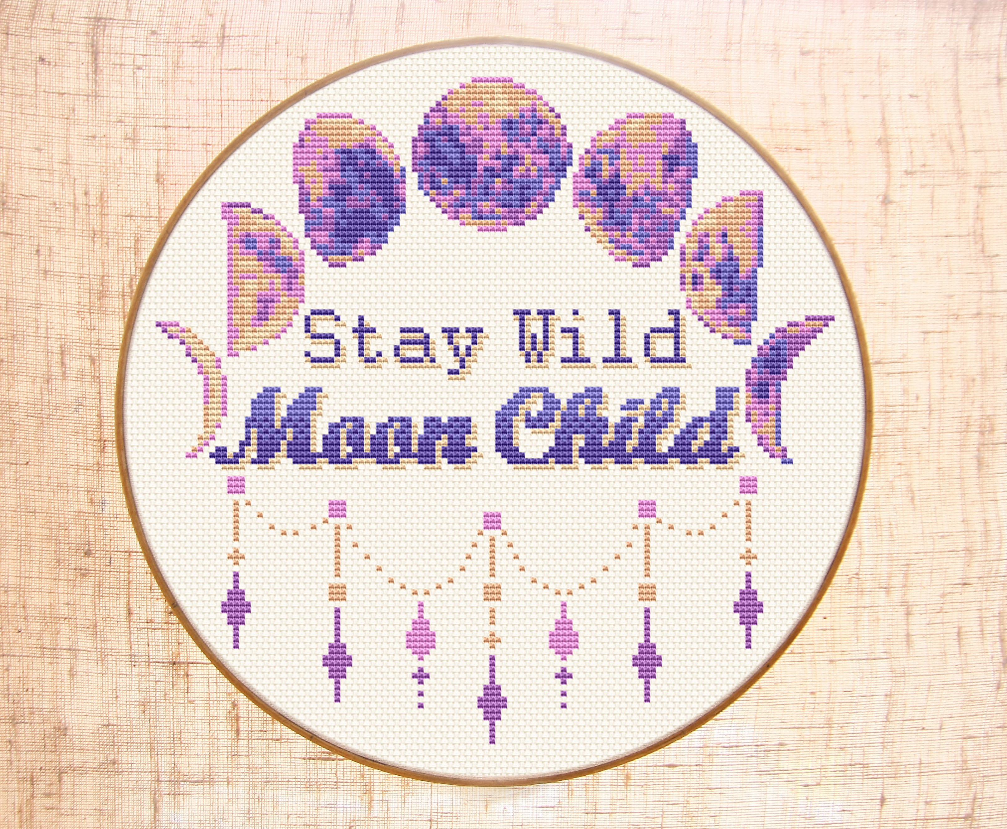 Stay Wild Moon Child cross stitch pattern Moon phases cross | Inspire ...