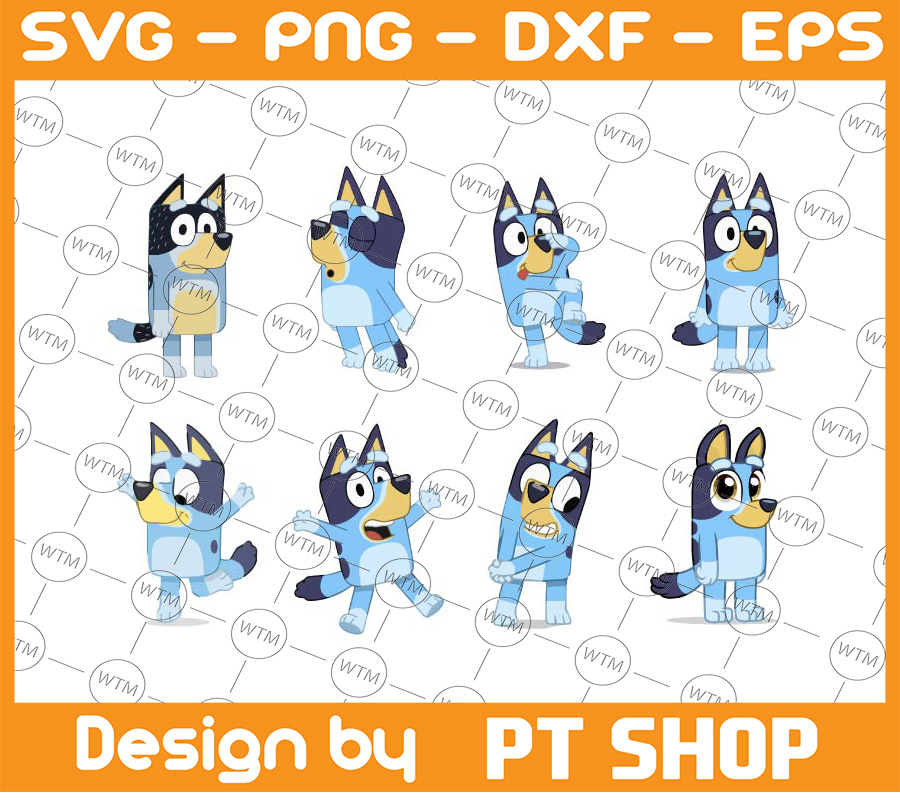10 Designs Bluey SVG Bundle | Bluey svg | Bluey birthday | B | Inspire ...