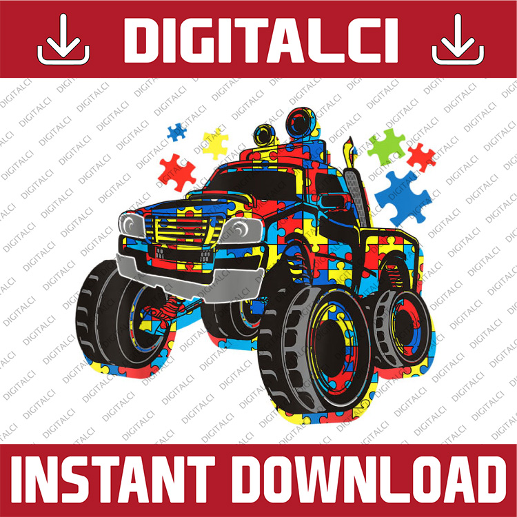 Monster Truck With Autism Puzzle Background Love Acceptance | Inspire ...