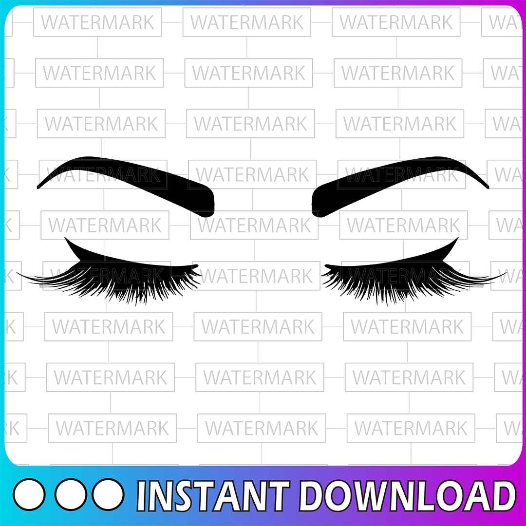 Eyelashes Svg file, Eyebrows SVG Instant Download Woman Eyel | Inspire ...