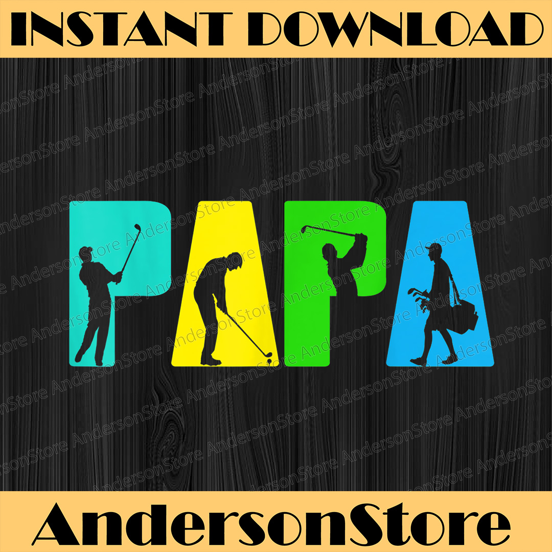 Retro Golfing Papa Golfer. Golf For Fathers Day Best Dad Dad | Inspire ...