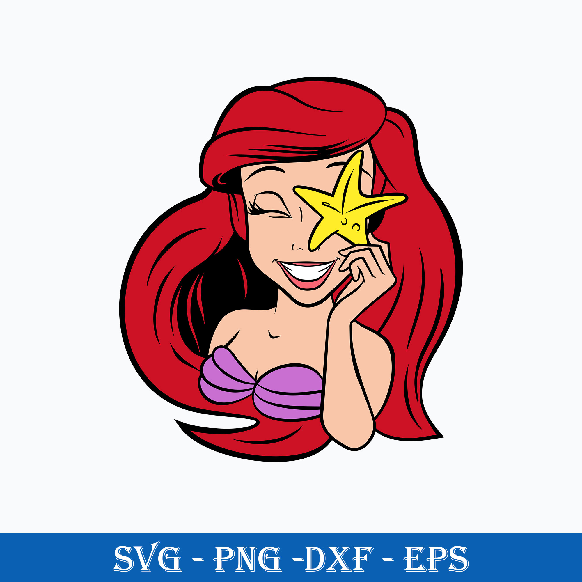 Ariel And Starfish Svg, Ariel Svg, Starfish Svg, Little Merm | Inspire ...