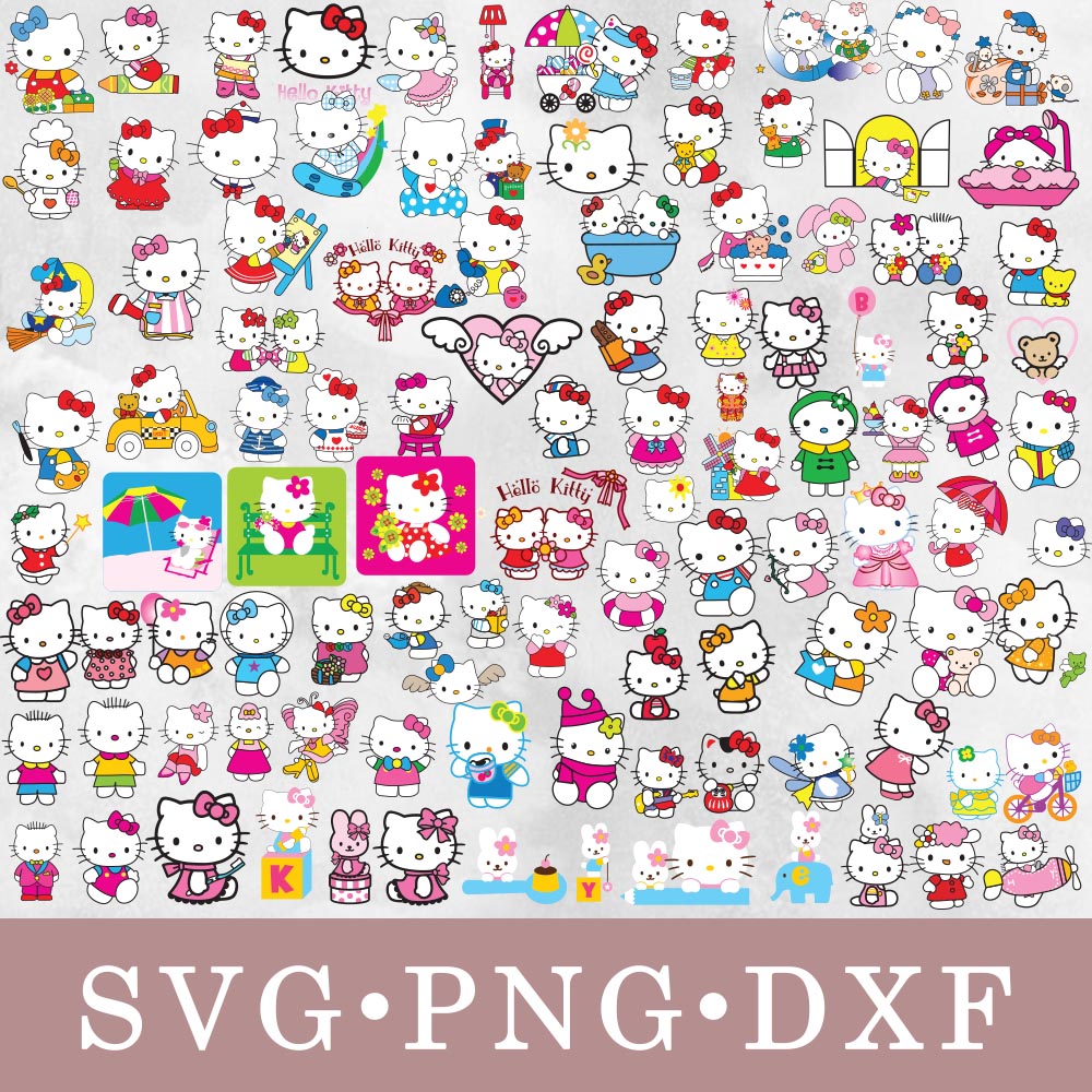 Hello Kitty svg, Hello Kitty bundle svg, png, dxf, svg files | Inspire ...