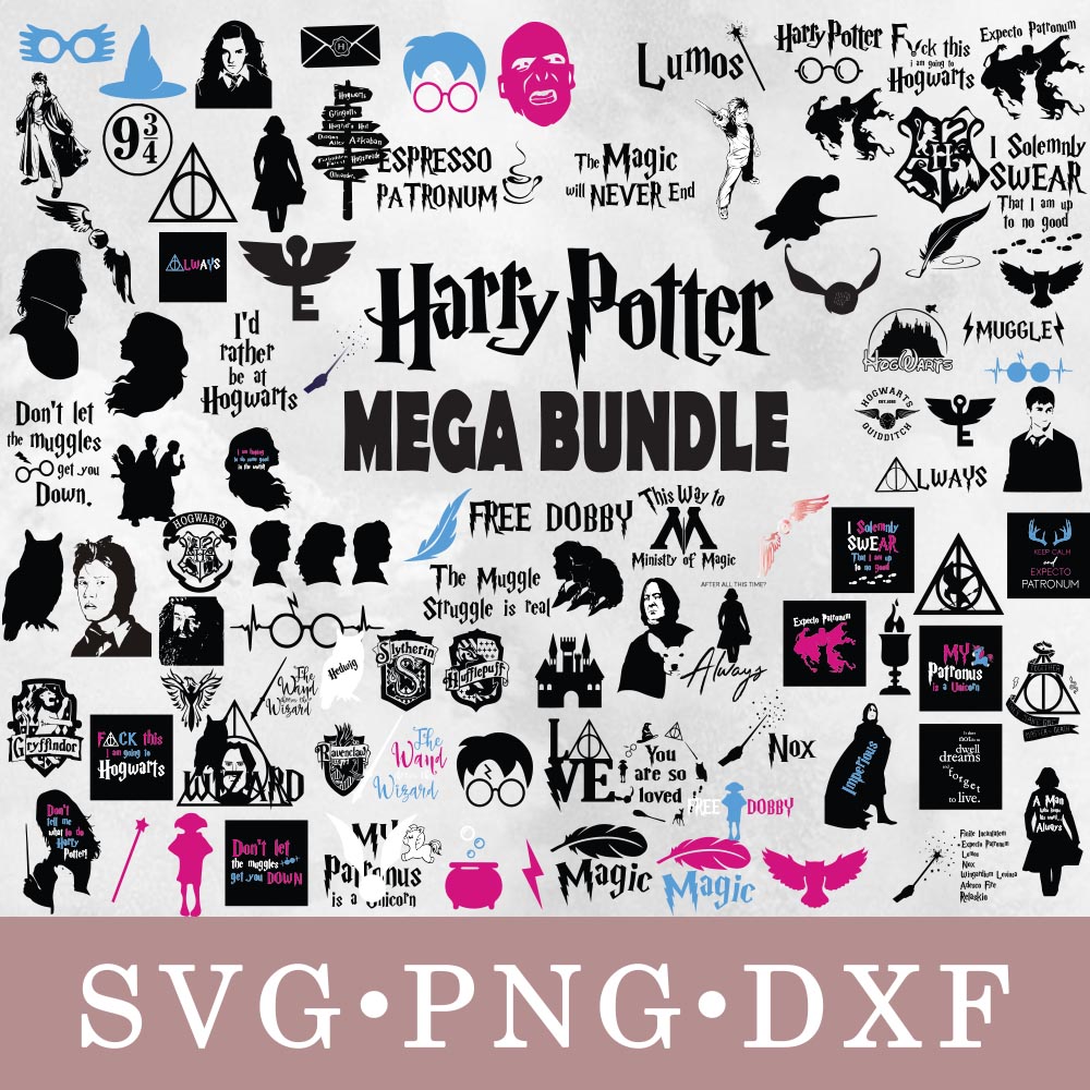 Harry Potter svg, Harry Potter bundle svg, png, dxf | Inspire Uplift
