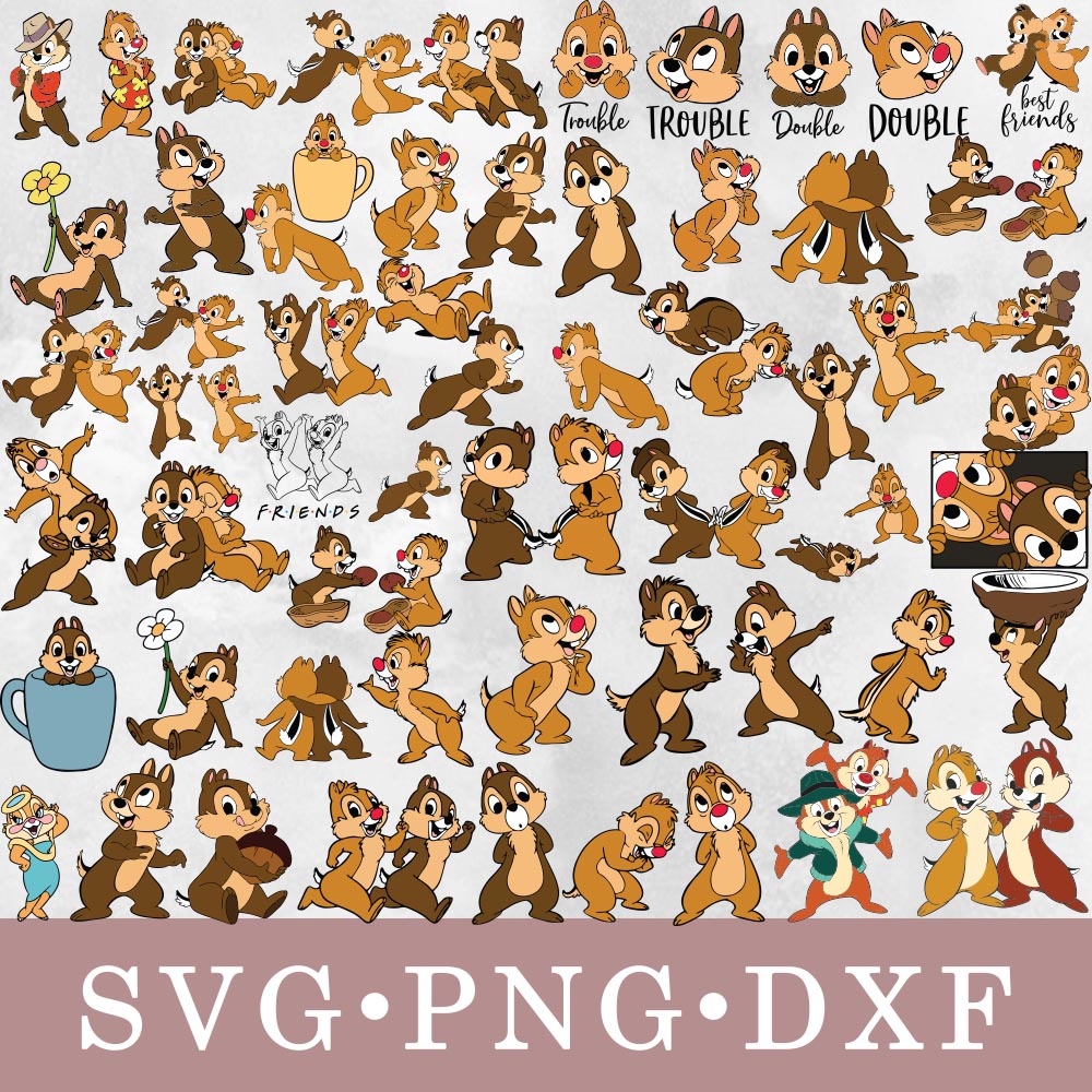 Chip and dale svg, Chip and dale bundle svg, png, dxf | Inspire Uplift