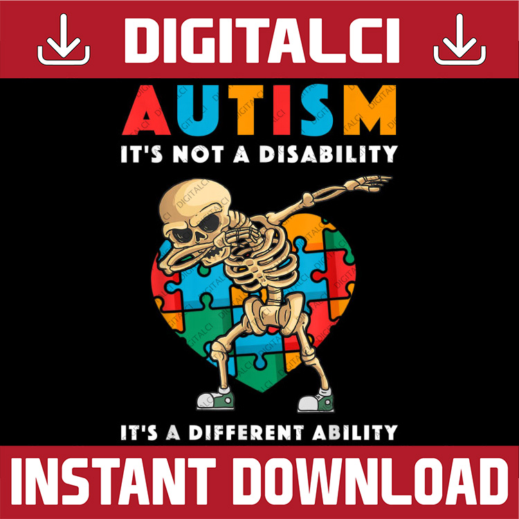 Autism Awareness Day Dabbing Skeleton Kids Design PNG Sublim | Inspire ...