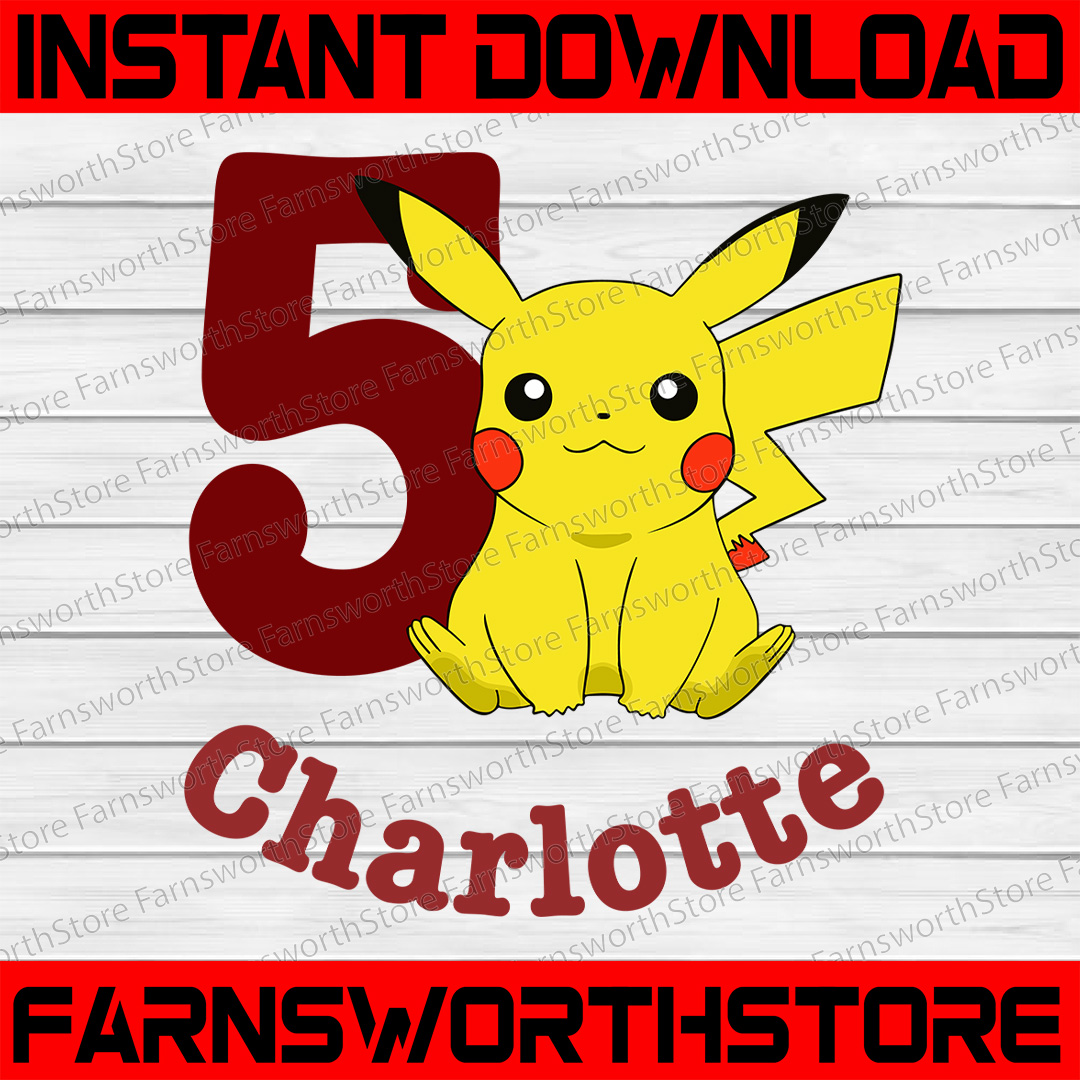 Personalized Name and Age Pikachu Kids Svg / Kids Custom Pik | Inspire ...