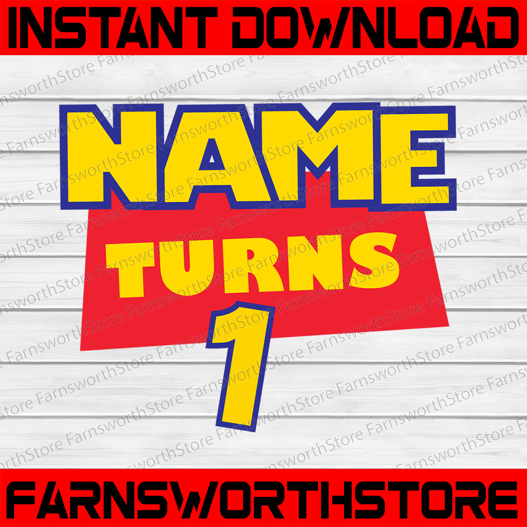 Toy Story custom logo with name and age Svg Png, custom toy | Inspire ...