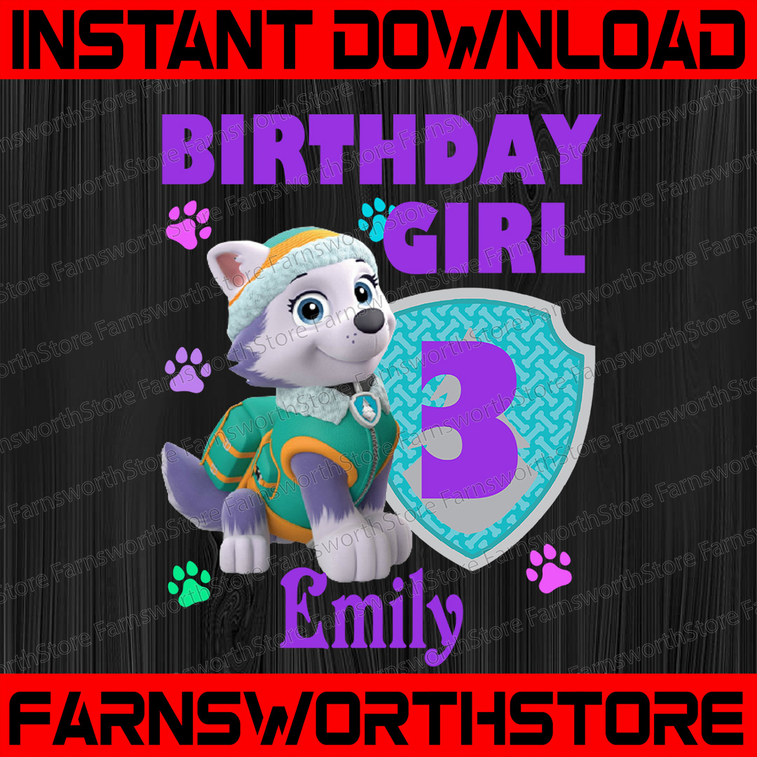 Personalized Name And Ages, Paw Patrol Chase Birthday Png, P | Inspire ...