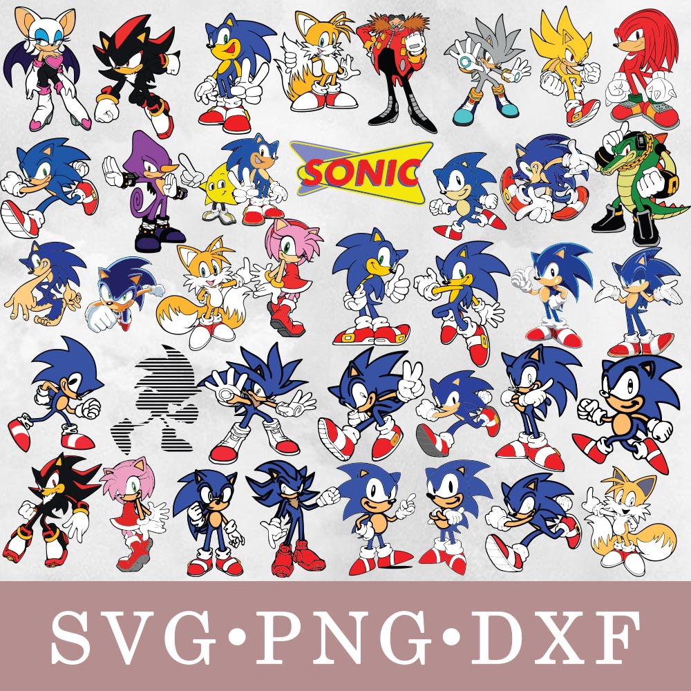 Sonic svg, Sonic bundle svg, png, dxf, svg files for cricut | Inspire ...