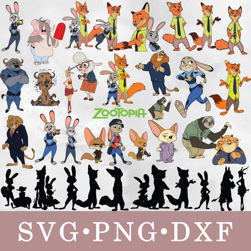 Zootopia svg, Zootopia bundle svg, png, dxf | Inspire Uplift