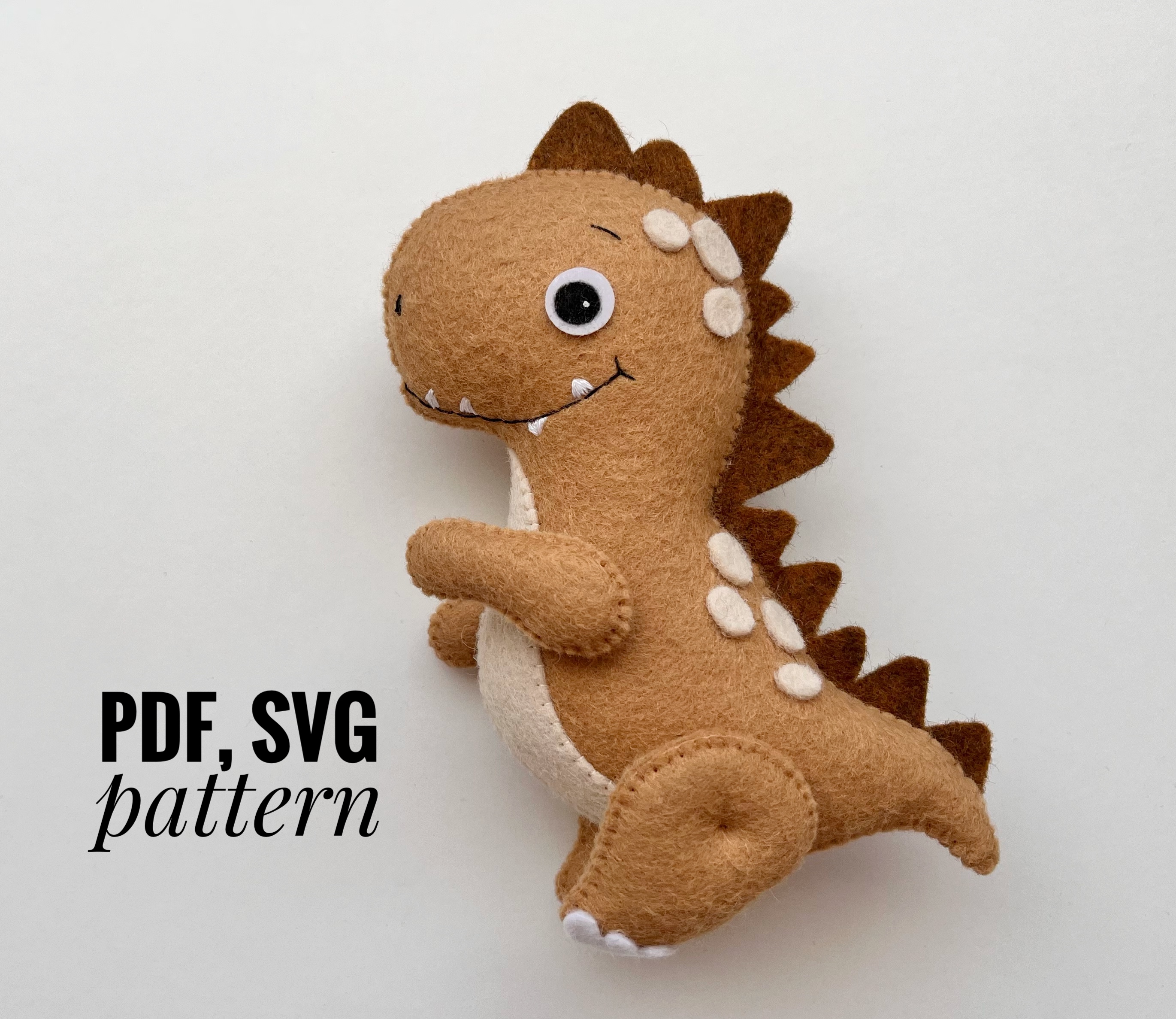 Dinosaur ornaments pattern Dinosaur felt pattern PDF | Inspire Uplift