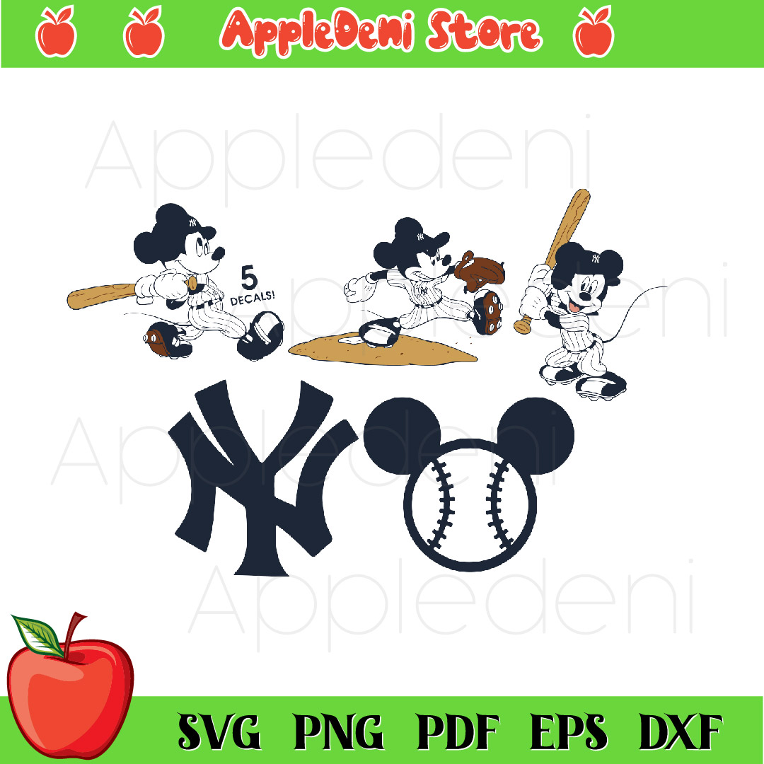 5 Files Of Disney New York Yankees MLB Svg, Sport Svg | Inspire Uplift