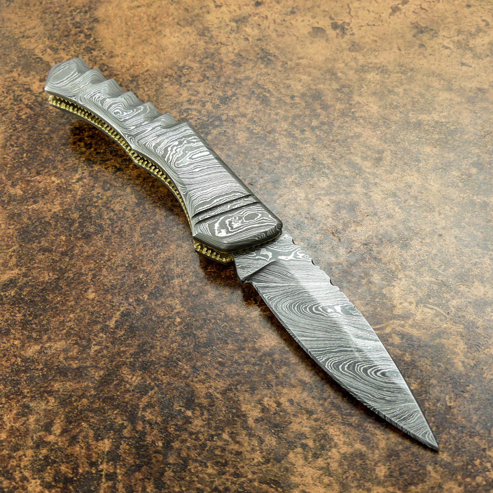 Beautiful Damascus Folding Knife Hunting Knife Unique Pocket | Inspire ...
